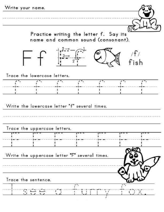 Letter F Worksheets Kindergarten Printable Kindergarten Worksheets