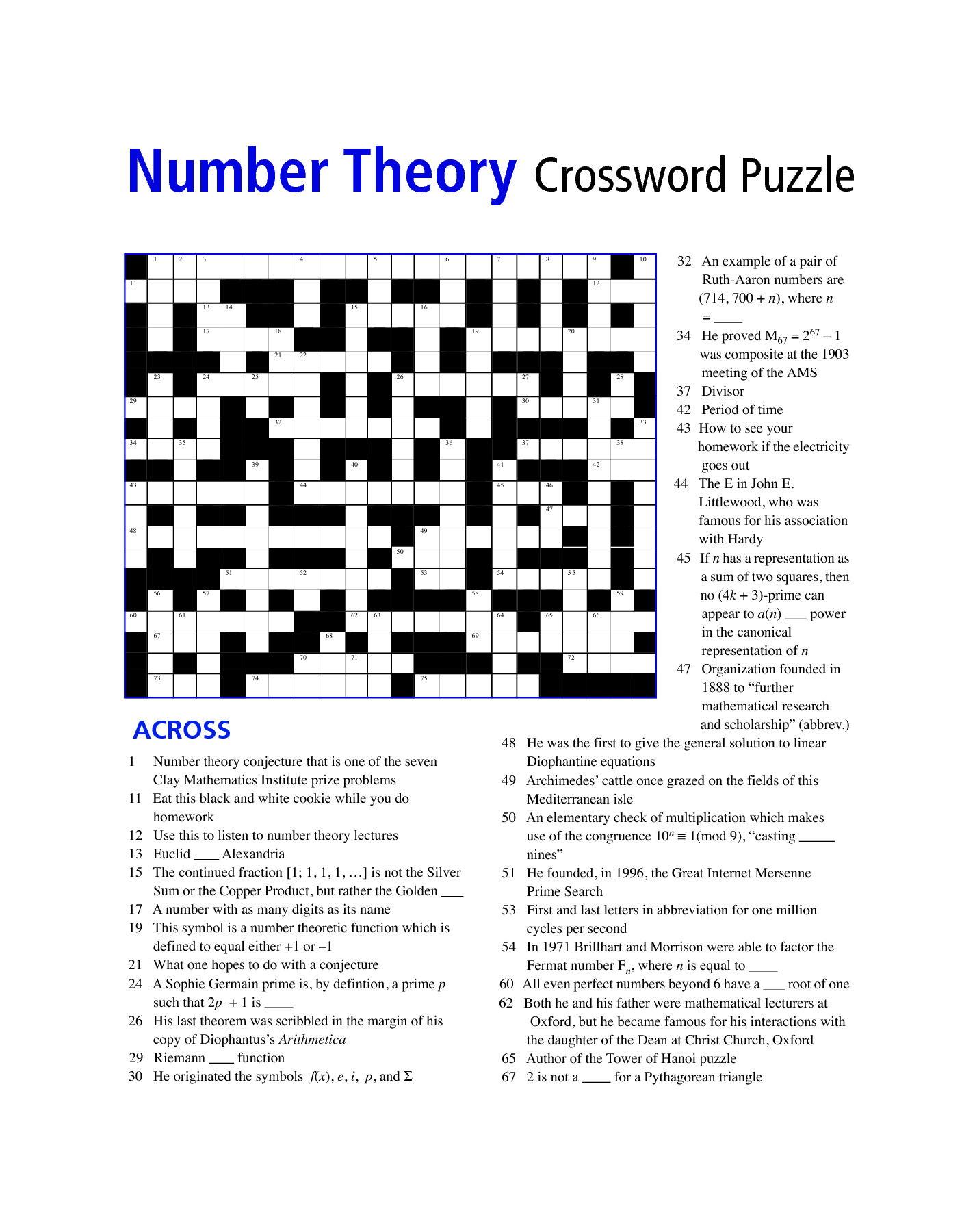 Math Puzzles Printable For Learning Activity Shelter