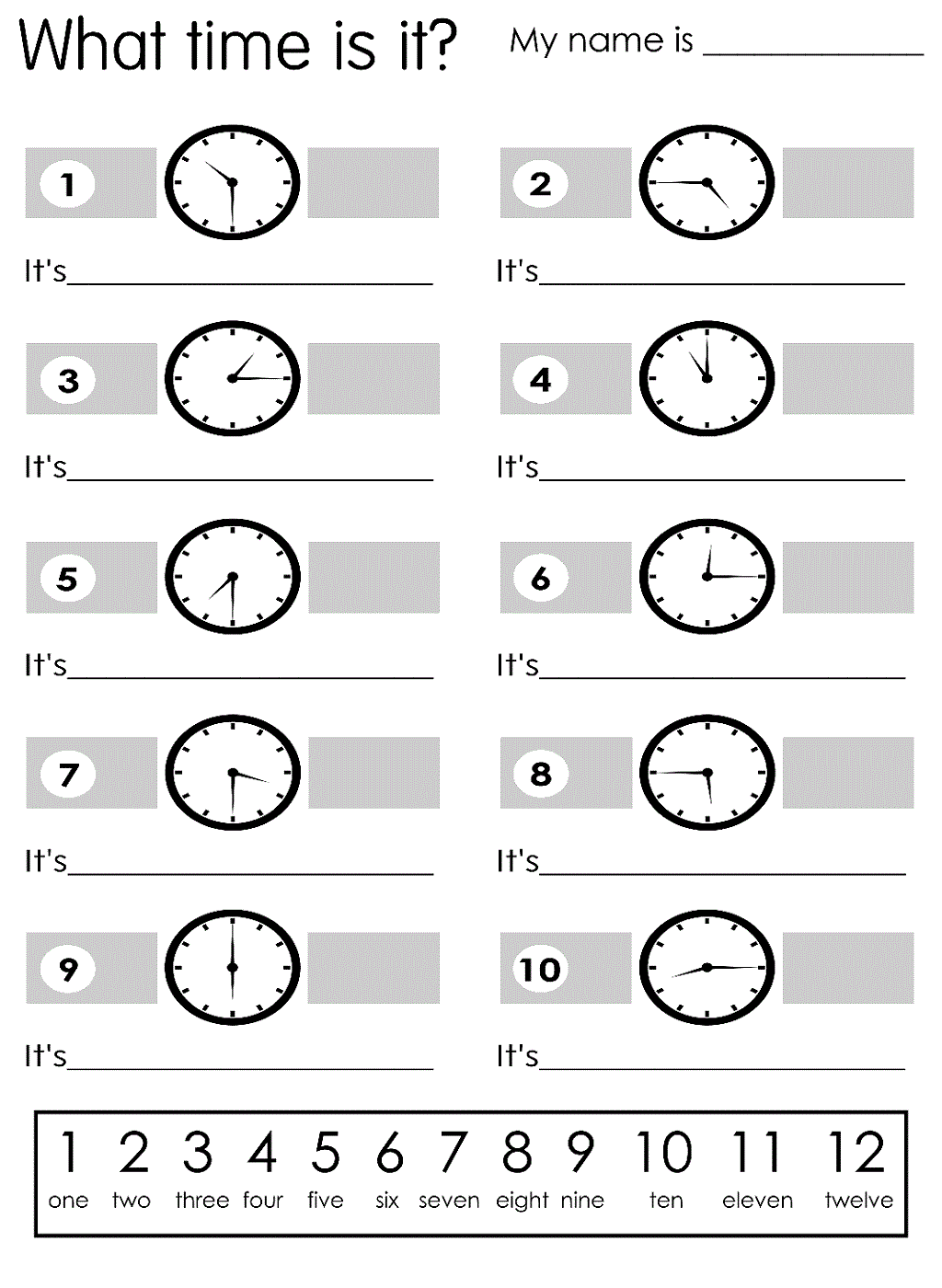 Elapsed Time Number Line