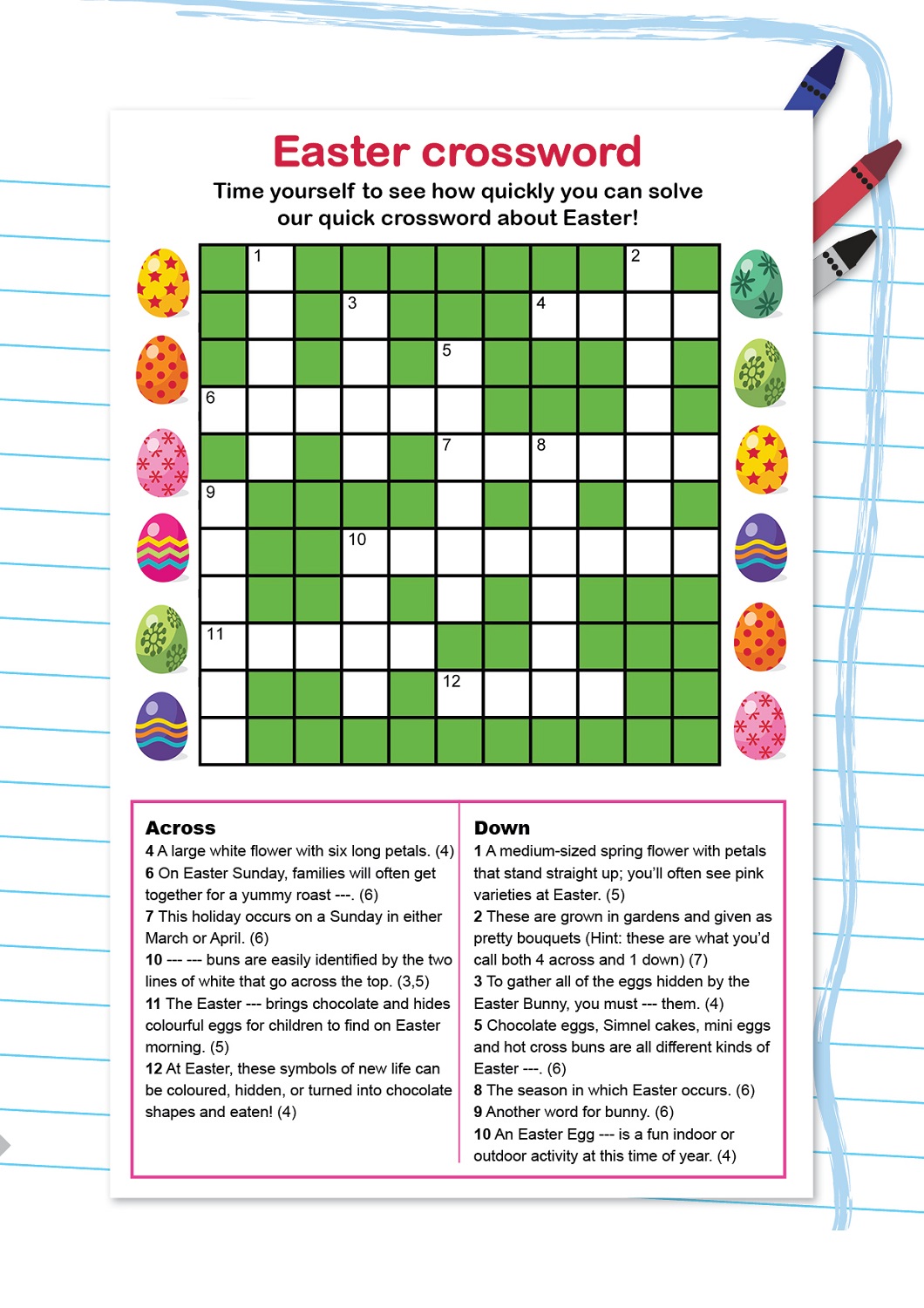 Spring Crosswords Printables Spring Crosswords Printables