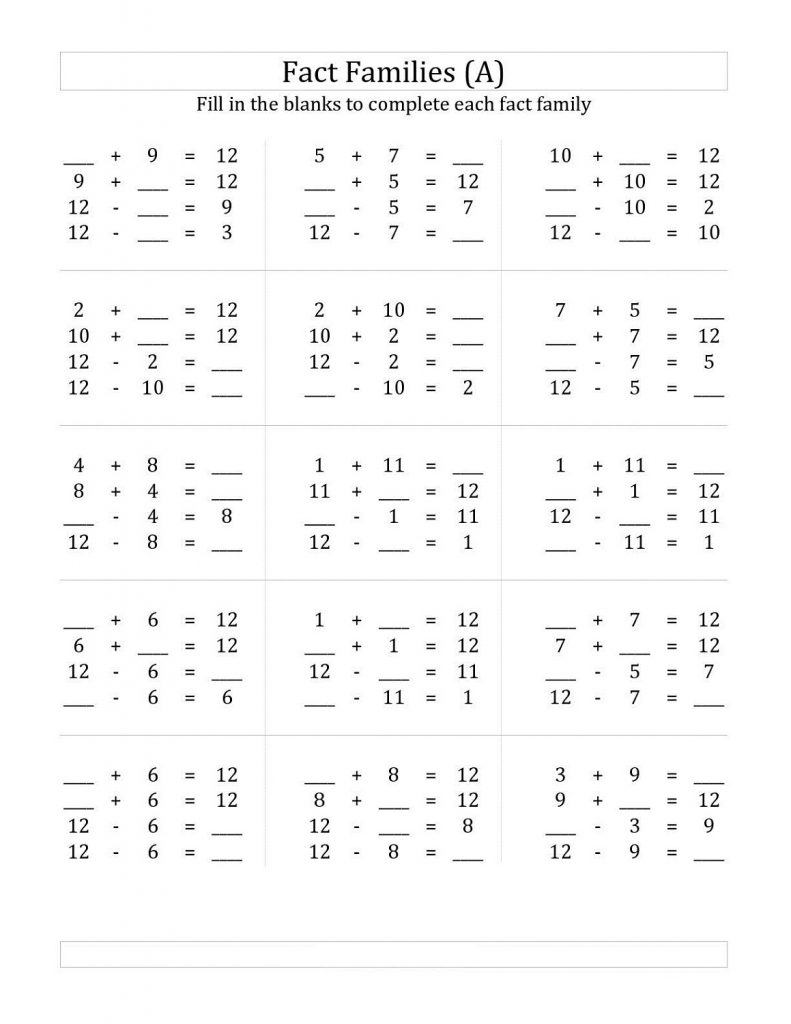 Number Family Worksheets For Kids Activity Shelter