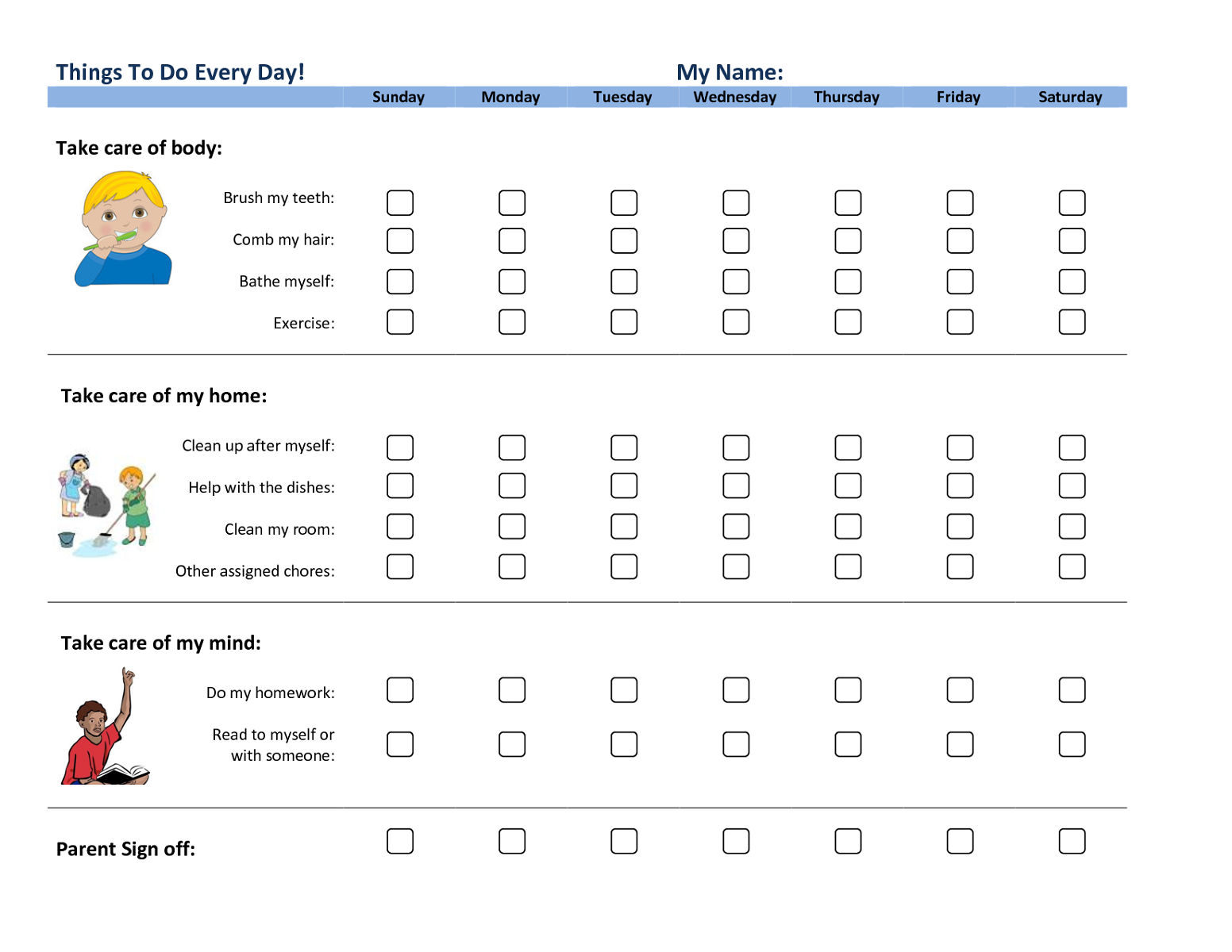 Printable Behavior Charts Activity Shelter
