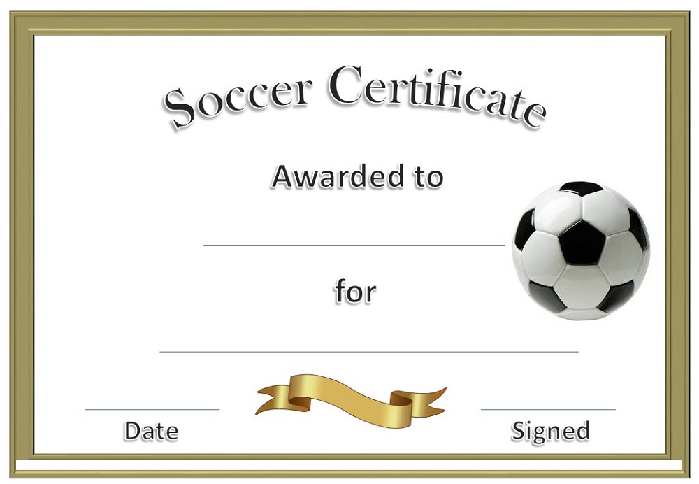 Soccer Award Certificates Activity Shelter