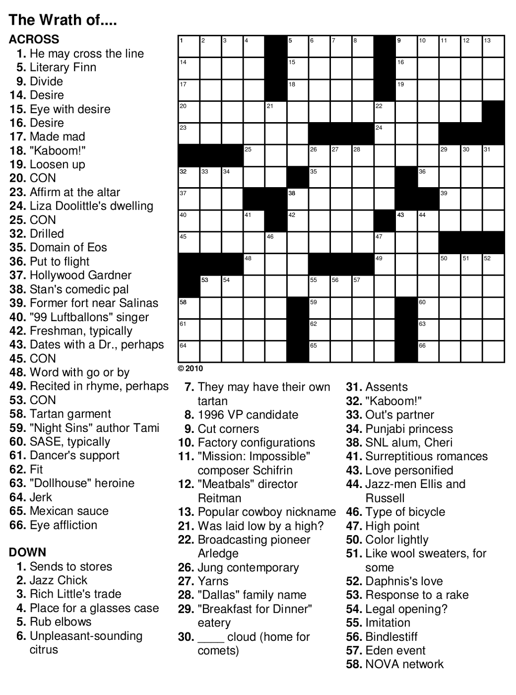 Printable Crossword Puzzles For Teens Printable Crossword Puzzles