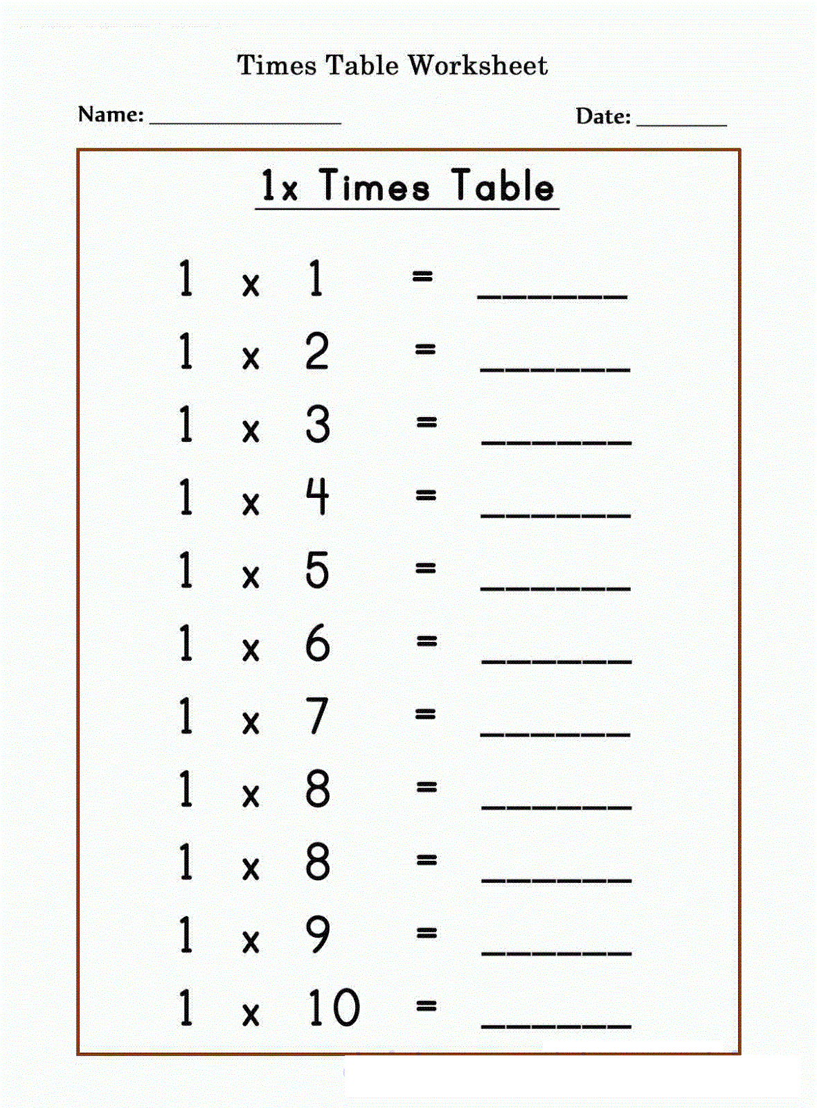 Printable Time Table Sheets Activity Shelter