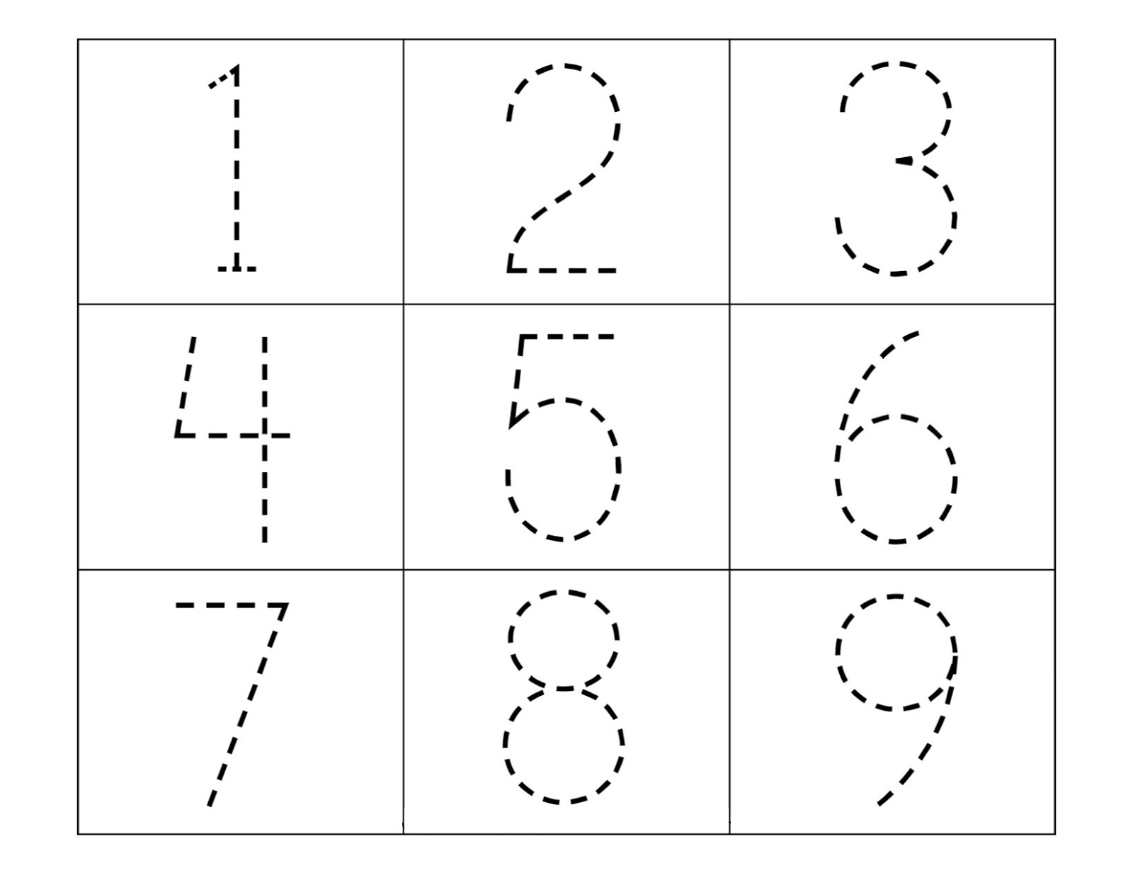 Tracing Numbers 1 10 Tracing Numbers 1 10