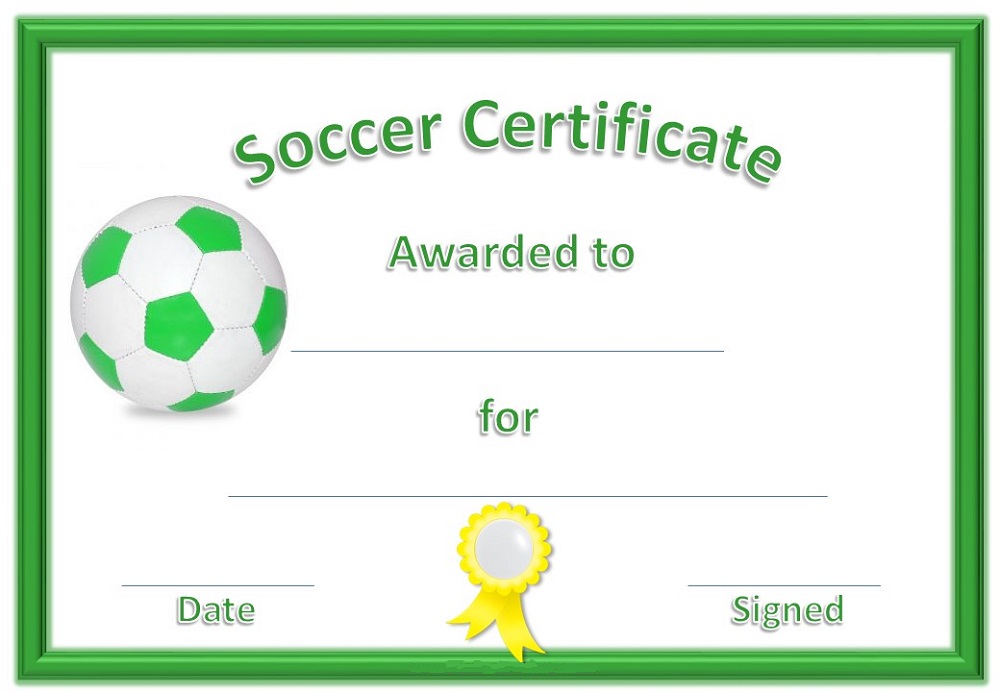 Soccer Certificate Templates Activity Shelter