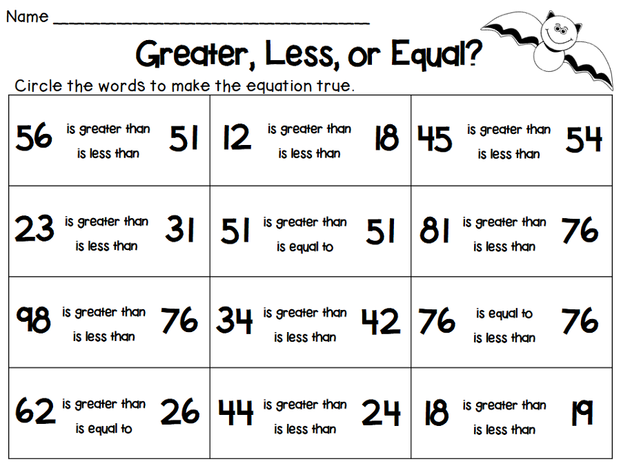 More And Less Worksheets Activity Shelter