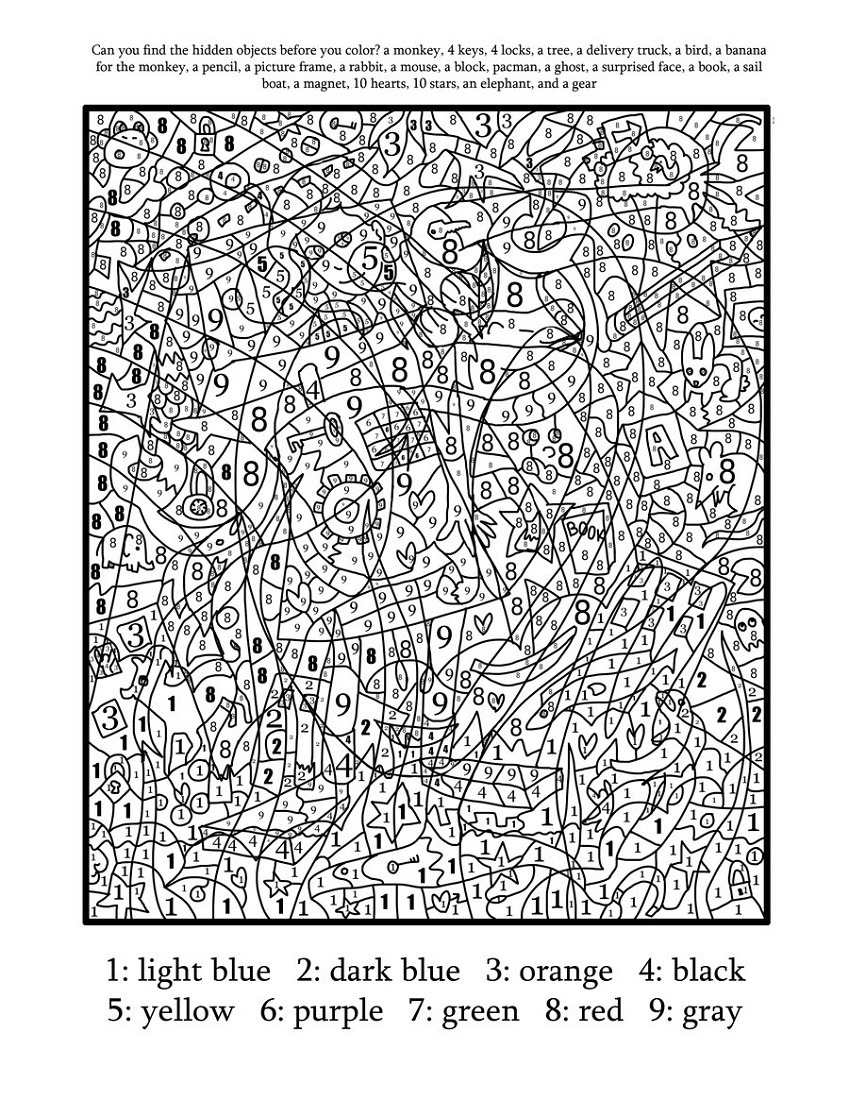 Hard Color By Numbers Worksheets Activity Shelter Hard Color By Numbers Worksheets Activity Shelter