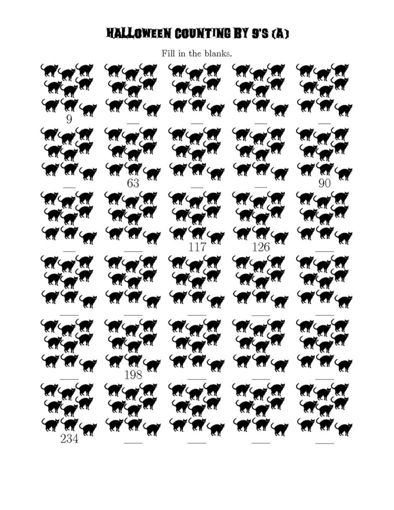 Skip Count By 9 Worksheets Free Activity Shelter