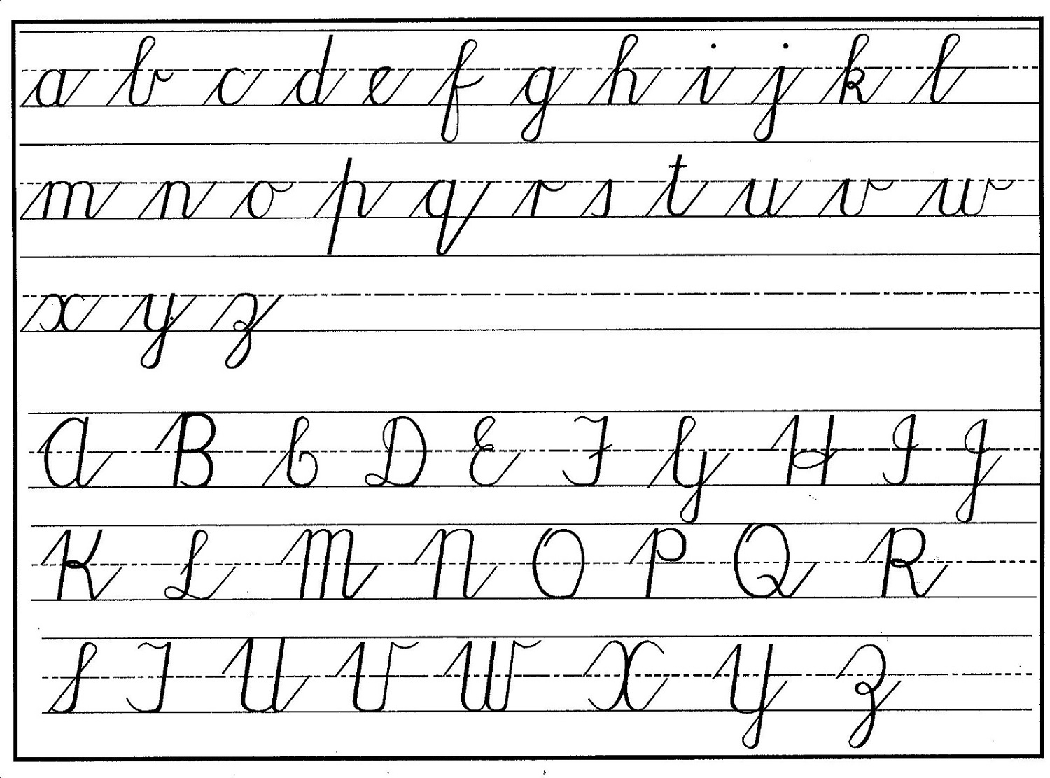 Upper And Lowercase Cursive Letters Printable