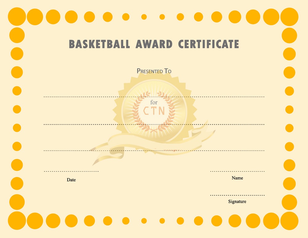 Free Basketball Certificates Templates Activity Shelter