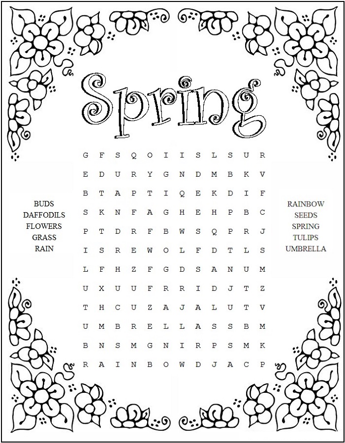 May Word Search Activity Shelter