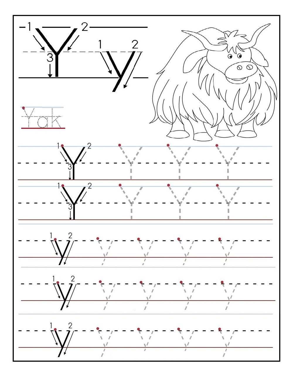 Printable Letter Tracing Worksheet Printable Letter Tracing Worksheet